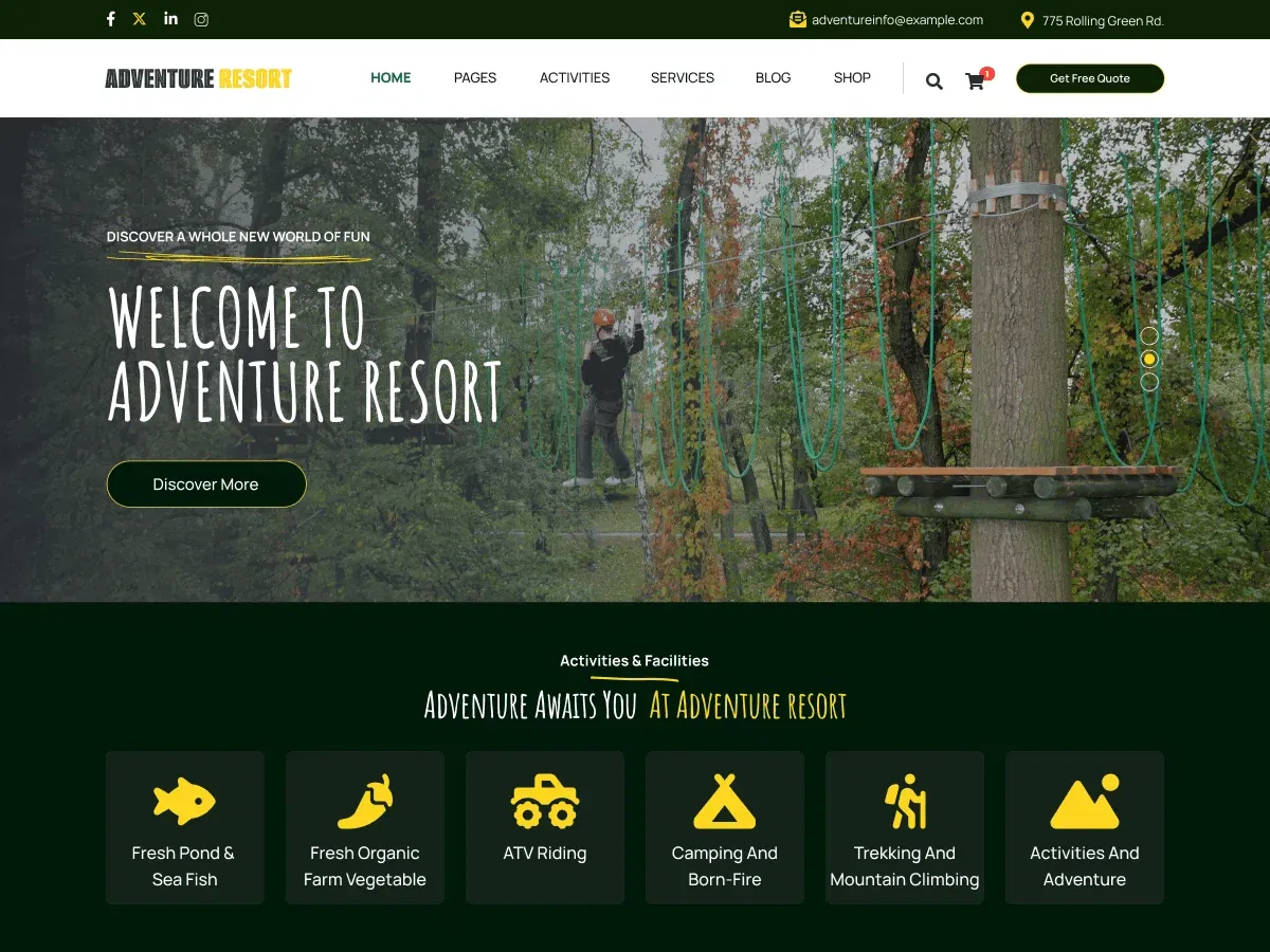 Adventure Resort - Dynamic WordPress Theme for Adventure Tourism