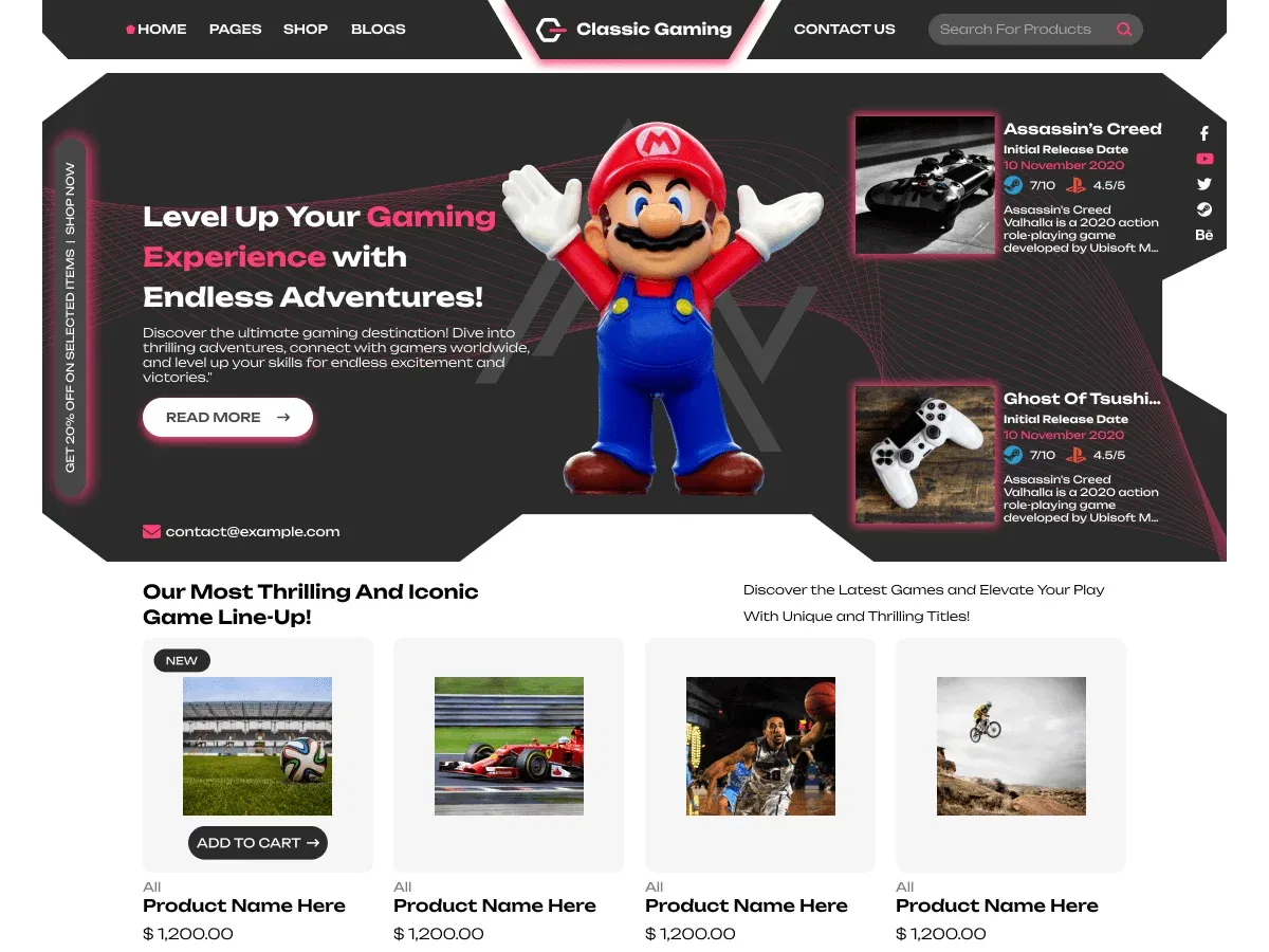 Classic Gaming Demo - WordPress Theme